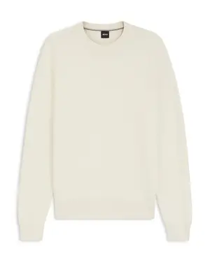 BOSS H-lofranco Cotton Crewneck Sweater - Open White