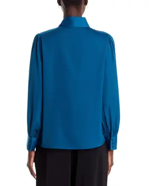 T Tahari Bow Neck Tie Blouse