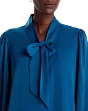 T Tahari Bow Neck Tie Blouse