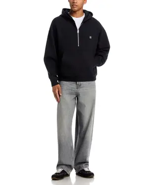 Hugo Dabinhood Cotton Blend Half Zip Hoodie - Black