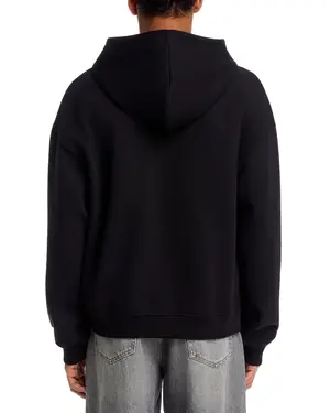Hugo Dabinhood Cotton Blend Half Zip Hoodie - Black