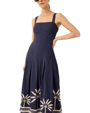 MARIE OLIVER Dixon Square Neck Midi Dress