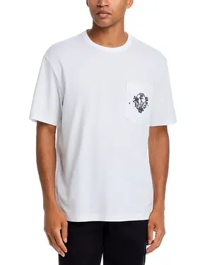 Hugo Durstee Cotton Floral Anchor Graphic Pocket T-shirt - White