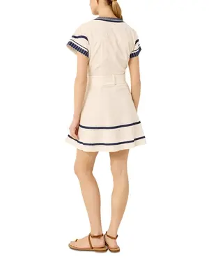 MARIE OLIVER Sable Cotton Linen Belted Dress