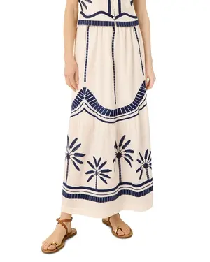MARIE OLIVER Dania Cotton Linen Maxi Skirt