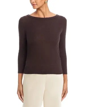 Vince Cashmere & Silk Ribbed Top - Iron