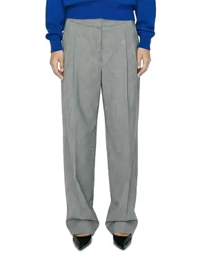 Ronny Kobo Hayes High Rise Wide Leg Pants - Light Grey