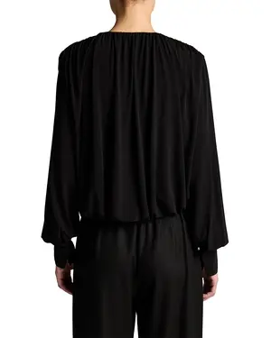 Vince Long Sleeve V Neck Bubble Top
