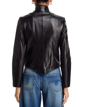 R13 Asymmetrical Front Leather Jacket
