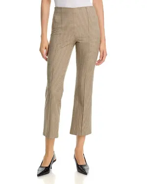 Vince Niki Mid Rise Plaid Pants - Oak Buff Check