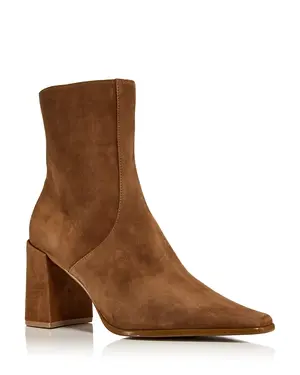 AQUA Aqua Mac Zip Up Ankle Boots With Block Heel