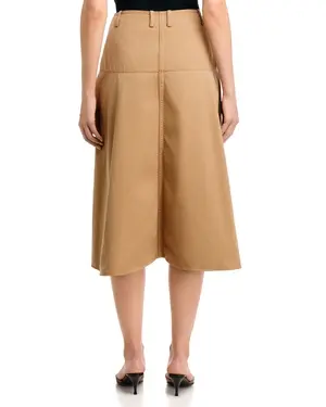 Vince Mid Rise Washed Cotton Skirt