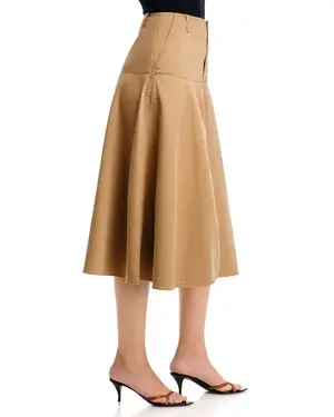 Vince Mid Rise Washed Cotton Skirt