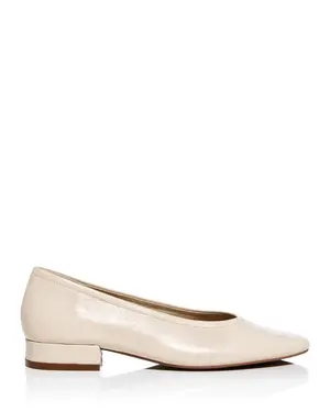 Aqua Avery Leather Ballet Flats - Bone Leather