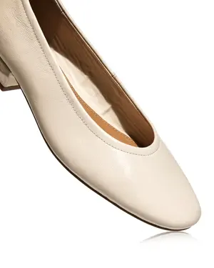 Aqua Avery Leather Ballet Flats - Bone Leather