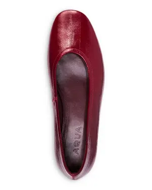 Aqua Avery Leather Ballet Flats - Dark Red Eel