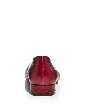 Aqua Avery Leather Ballet Flats - Dark Red Eel