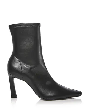 Aqua Saly Zip-up Ankle Boots - Black Stretch