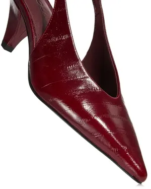 Aqua Macki Leather Pointed Toe Slingbacks - Wine