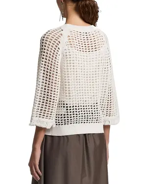 Peserico Cotton Ribbons And Sequins Sweater