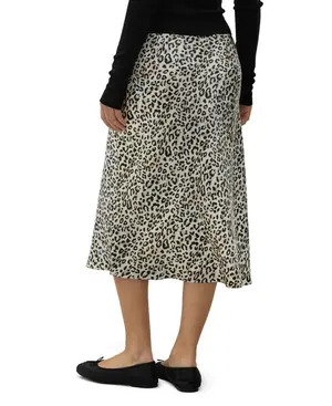 Lilysilk Leopard Print Bias Cut Silk Charmeuse Skirt