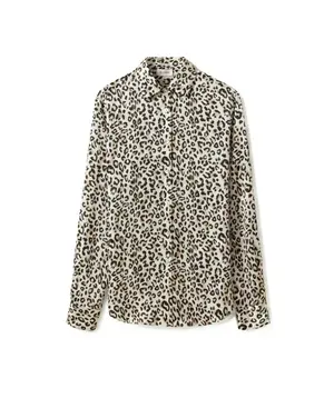 Lilysilk Leopard Print Silk Charmeuse Shirt