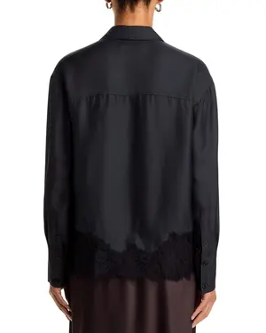 TOCCIN Toni Lace Trim Button-down Shirt