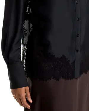TOCCIN Toni Lace Trim Button-down Shirt