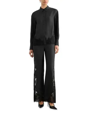 TOCCIN Toni Lace Trim Button-down Shirt