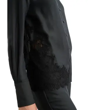 TOCCIN Toni Lace Trim Button-down Shirt