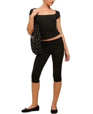 EDIKTED Ravena Foldover Capri Leggings