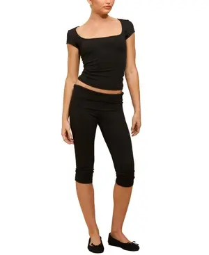 EDIKTED Ravena Foldover Capri Leggings
