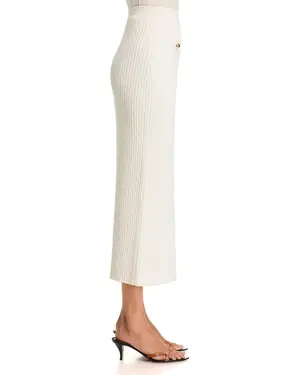 TOCCIN Milla Ribbed Midi Skirt With Faux Pockets