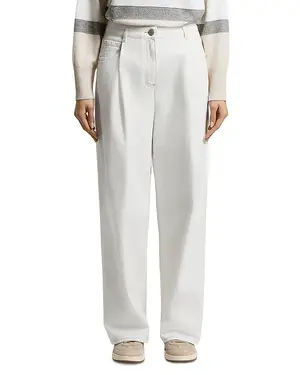 Peserico Stretch Cotton Twill Denim Pants - Comet White