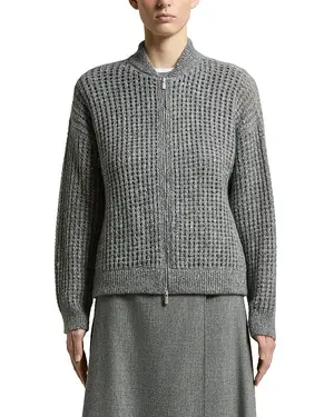 Peserico Alpaca Wool Blend Zip Up Sweater - Eclipse Gray