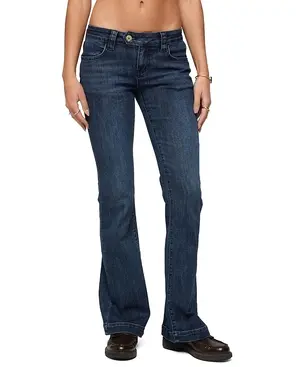 EDIKTED Roccio Low Rise Bootcut Jeans - Blue