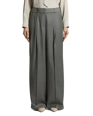 Peserico Pants In Shiny Viscose Wool Stretch Twill - Eclipse Gray