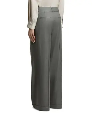 Peserico Pants In Shiny Viscose Wool Stretch Twill