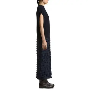 Peserico Merino Wool & Crepe De Chine Combo Dress
