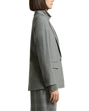 Peserico Jacket In Stretch Cashmere And Wool Flannel