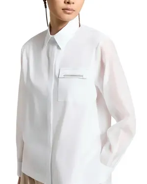 Peserico Stretch Cotton Popeline And Silk Blend Matte Shirt