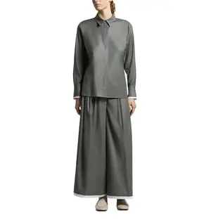 Peserico Shiny Wool & Viscose Stretch Twill Shirt