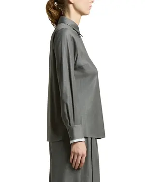 Peserico Shiny Wool & Viscose Stretch Twill Shirt