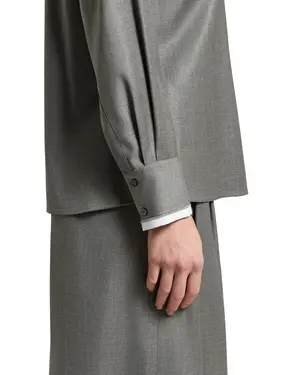 Peserico Shiny Wool & Viscose Stretch Twill Shirt