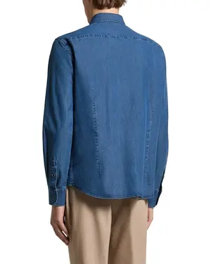 Peserico Chambray Point Collar Cotton Shirt