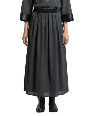 Peserico Pleated Lyocell Organza Skirt - Eclipse Gray