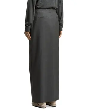 Peserico Stretch Wool Gabardine Maxi Skirt