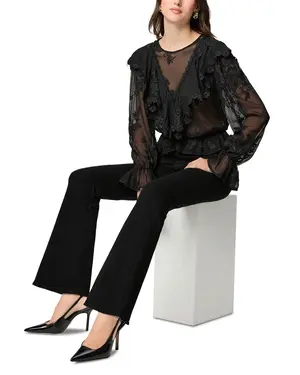 Paige High Rise Laurel Canyon Jeans - Black Shadow