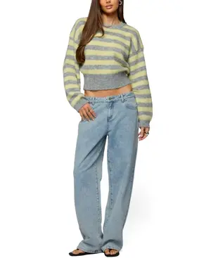 EDIKTED Dalina Washed Low Rise Baggy Jeans