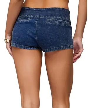 EDIKTED Zaida Stretchy Denim Micro Shorts